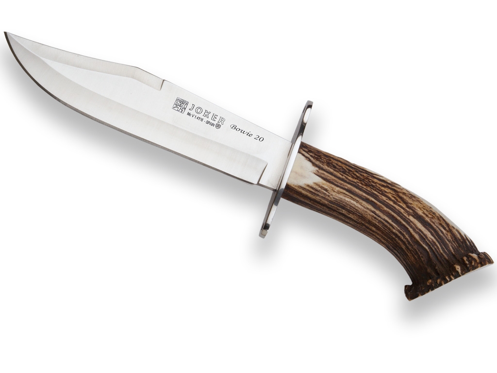 STAG HORN CROWN JOKER BOWIE HUNTING KNIFE 20 CM STAINLESS STEEL BLADE ...