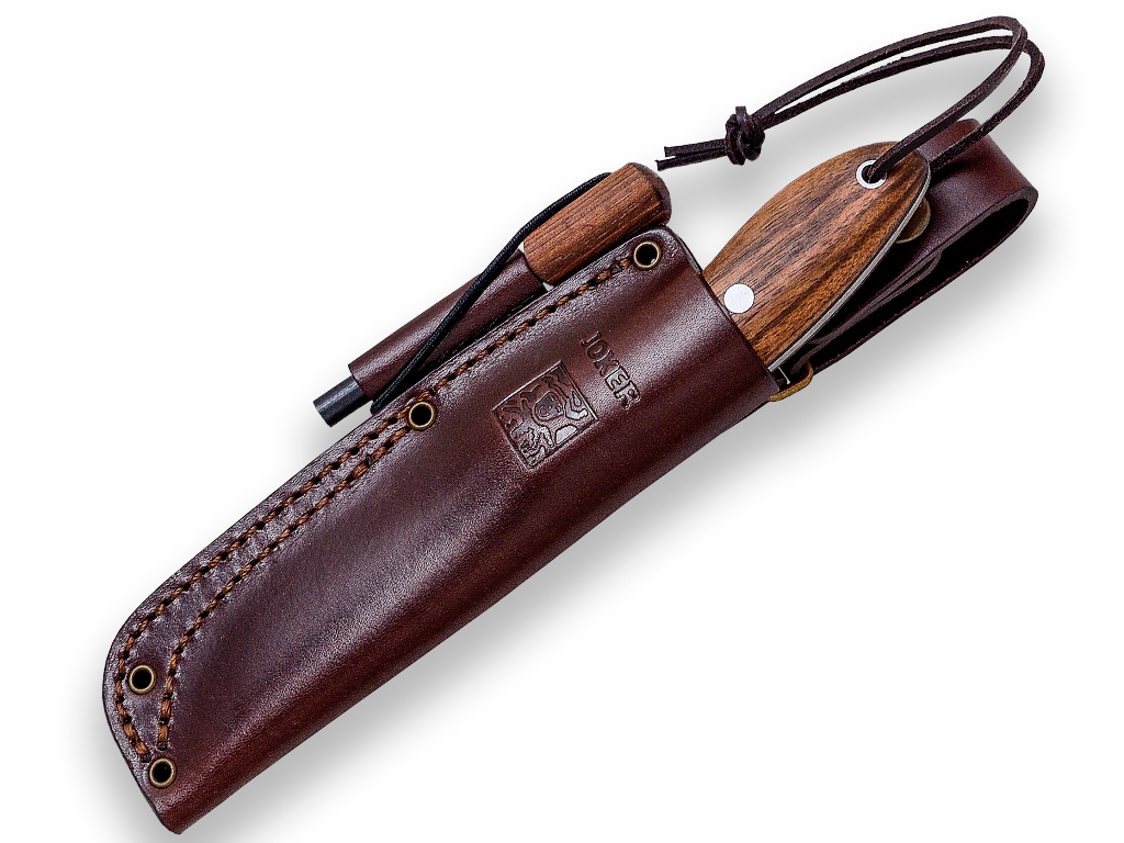 WALNUT HANDLE HUNTING AND BUSHCRAFT KNIFE JOKER BS9 CANADIENSE WITH ...