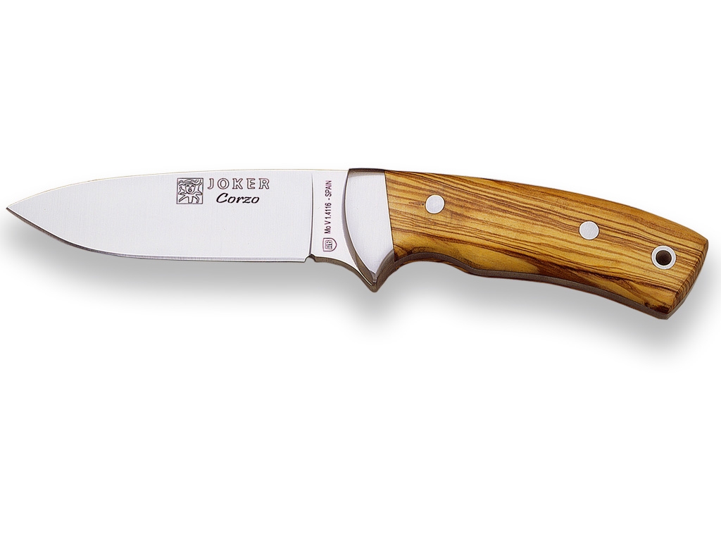 10 CM STAINLESS STEEL FULL TANG FIXED BLADE KNIFE WITH OLIVE WOOD HANDLE