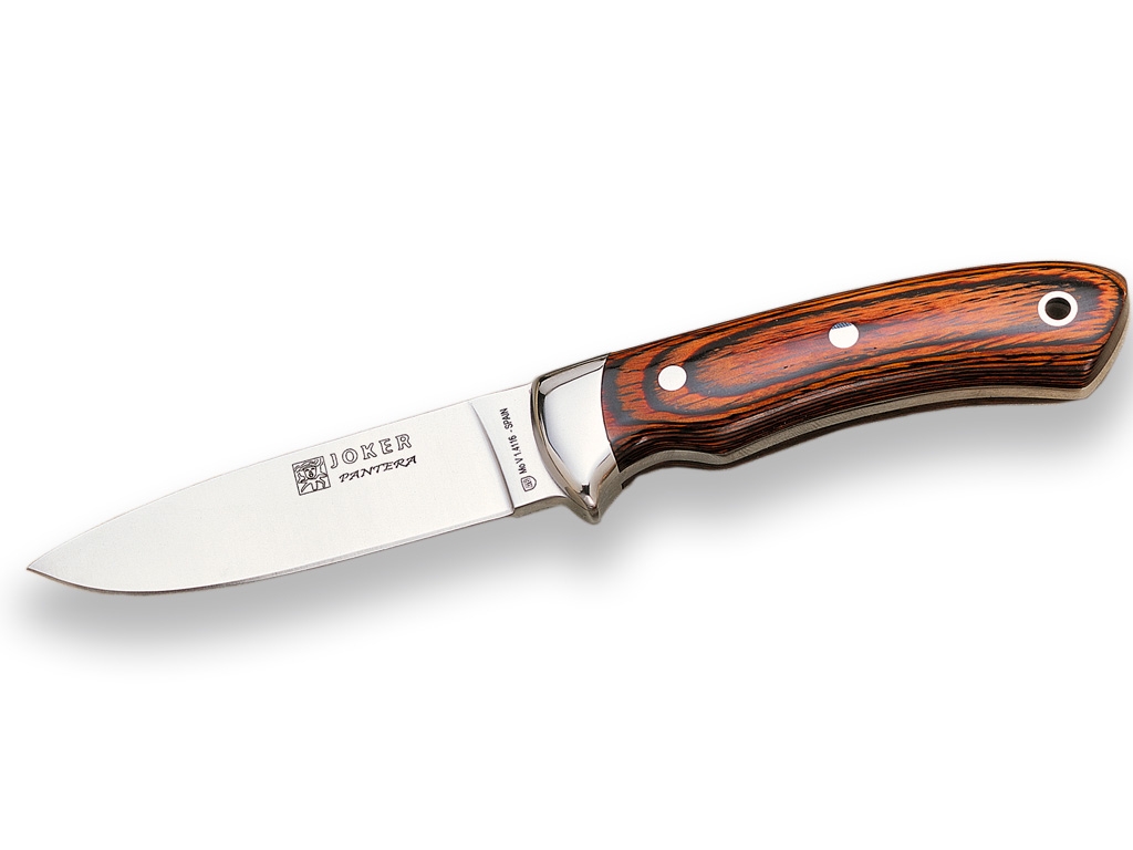 OUTDOOR KNIFE WITH RED WOOD HANDLE AND BLADE LENGTH 9,5 CM