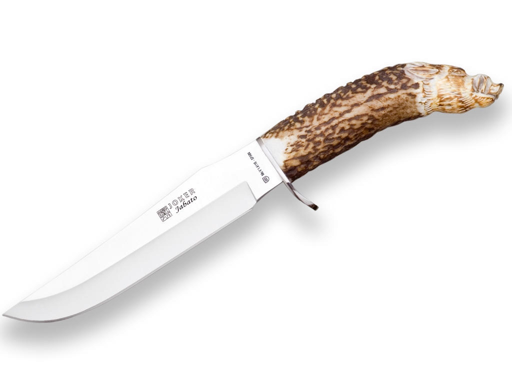 HAND CARVED 17 CM STAINLESS STEEL FIXED BLADE JOKER JABATO HUNTING ...