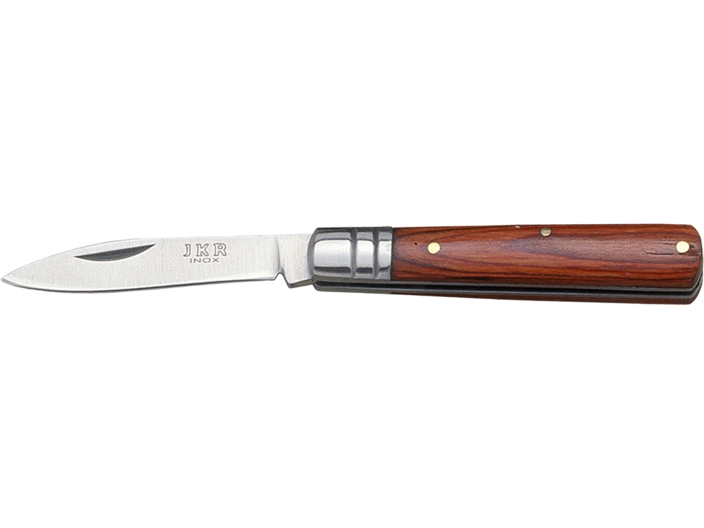 RED WOOD HANDLE 6 CM NON LOCKING FOLDING POCKET KNIFE