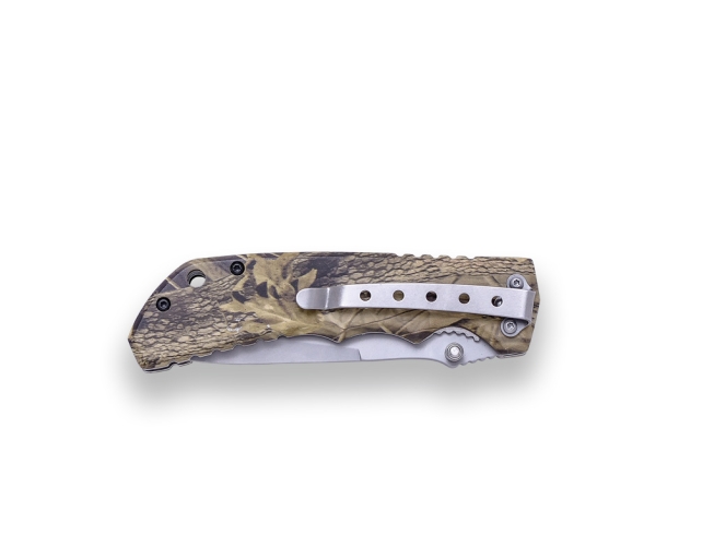 LINER LOCK FOLDING KNIFE 8,5 CM BLADE LENGTH AND ALUMINUM CAMO HANDLE ...