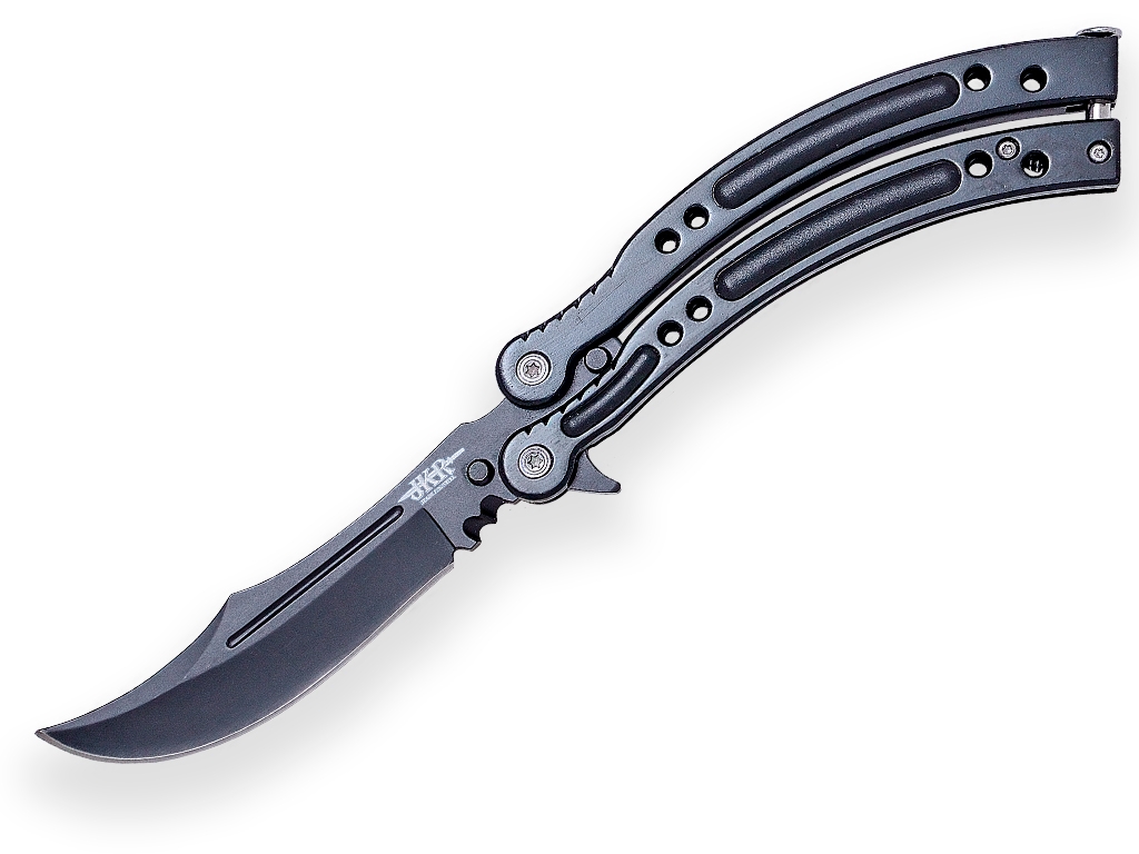 COUTEAU PAPILLON COUNTER STRIKE GO JKR. MACHE ALUMINUM ET LAME INOX DE ...