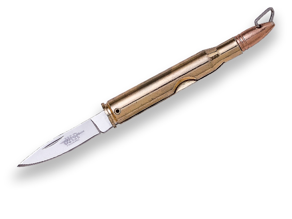 POCKET KNIFE WITH BULLET SHAPE. STAINLESS STEEL 4.4 CM BLADE LENGTH ...