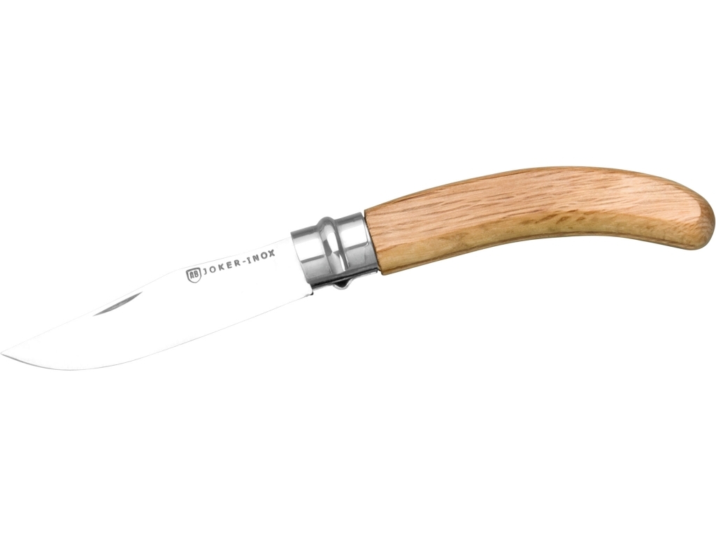 HOLM OAK WOOD HANDLE 8 CM STAINLESS STEEL FOLDING KNIFE WITH VIROLOCK